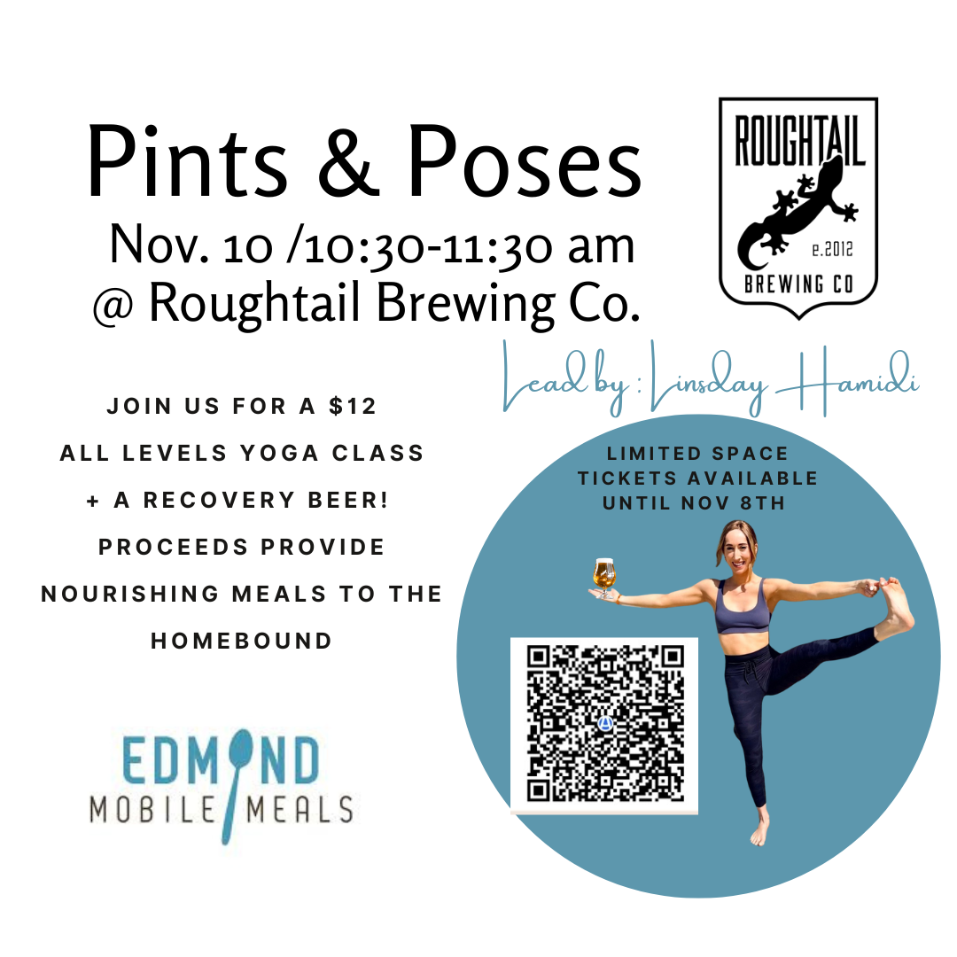 Pints and Poses! Beer & Yoga lead by Lindsay Hamidi – Roughtail Brewing Company